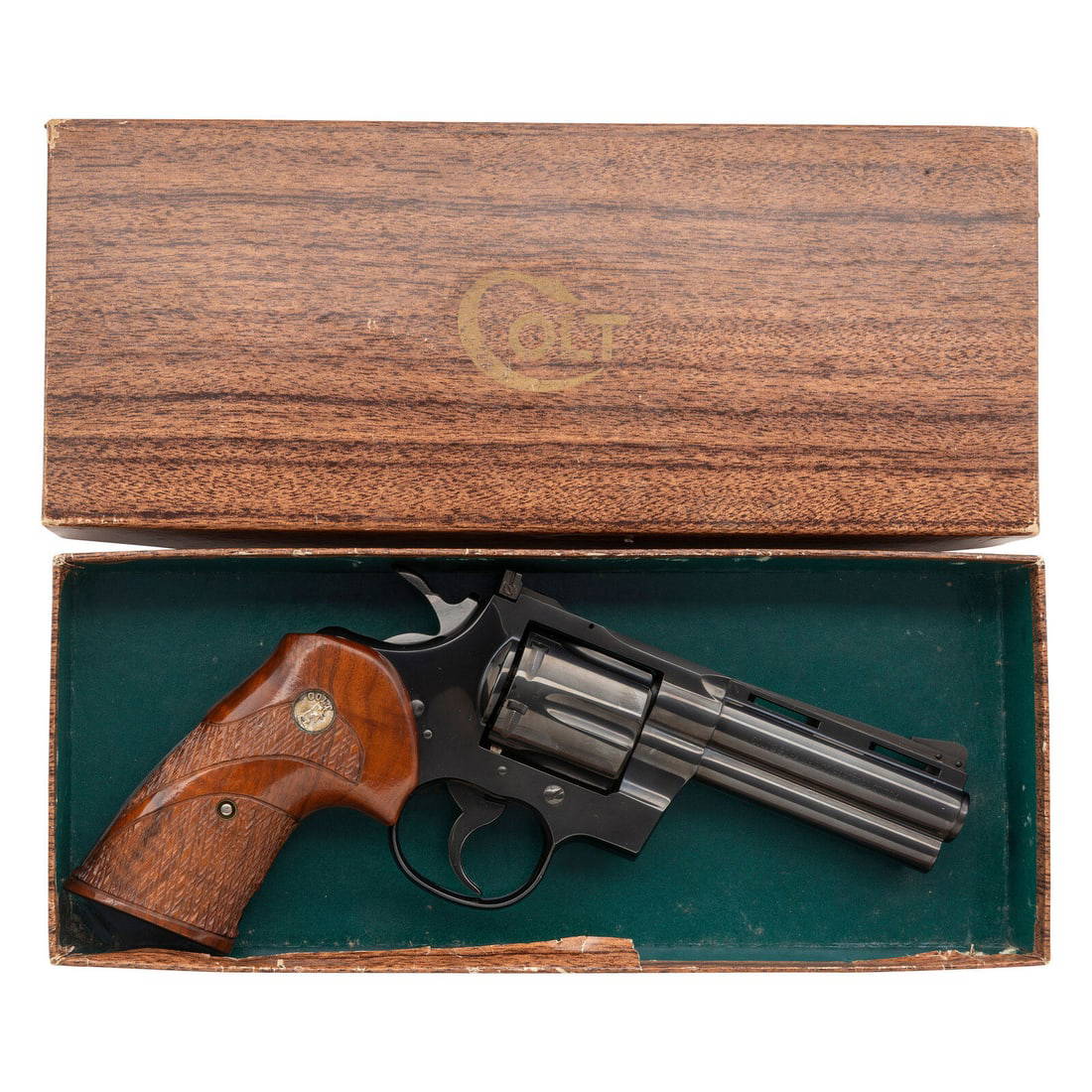 **1963 Production Blued 4" Colt Python In Factory Box Auction