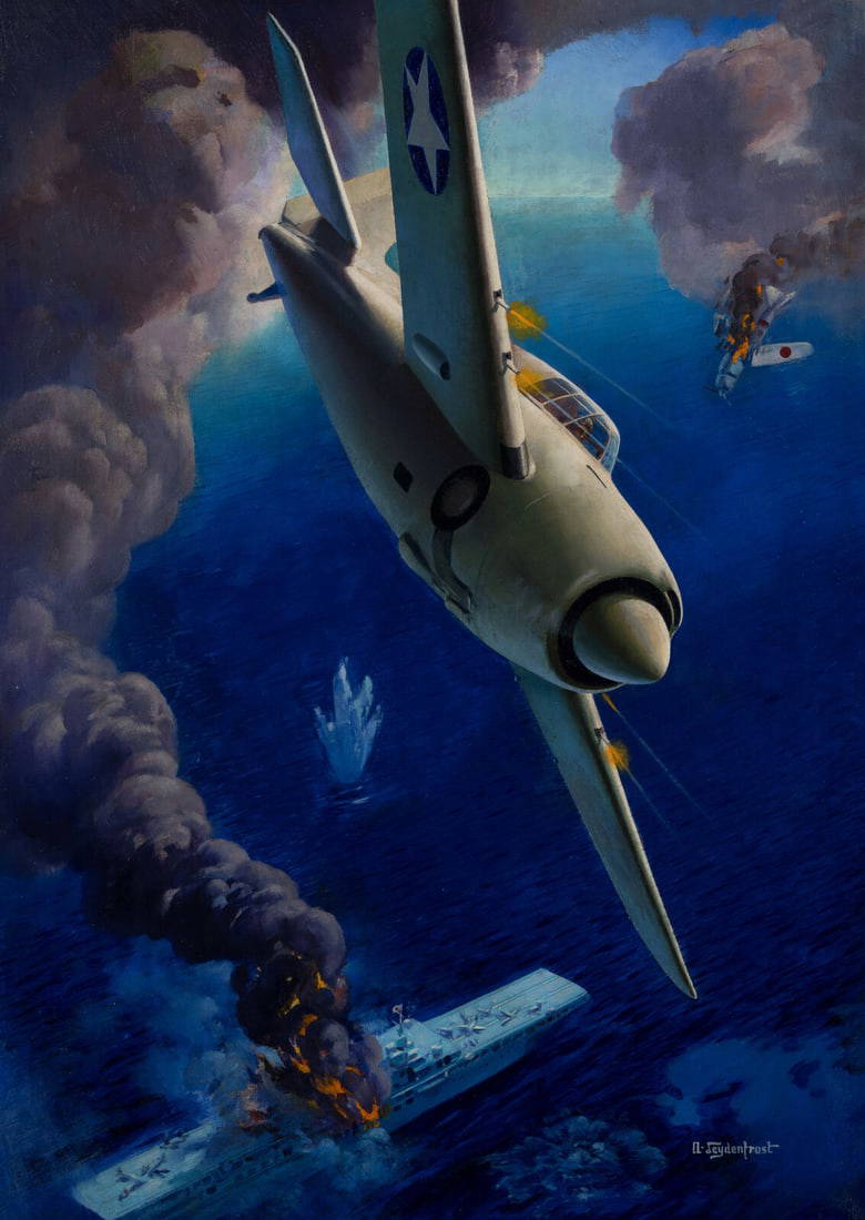 Leydenfrost, Alexander (1888-1961). Grumman F4f-3 Hits The Japs Eye. C ...