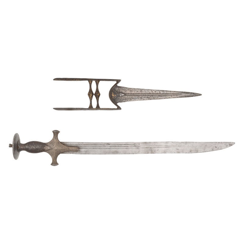 Two Indo-persian Edged Weapons: Katar & Short Talwar Auction