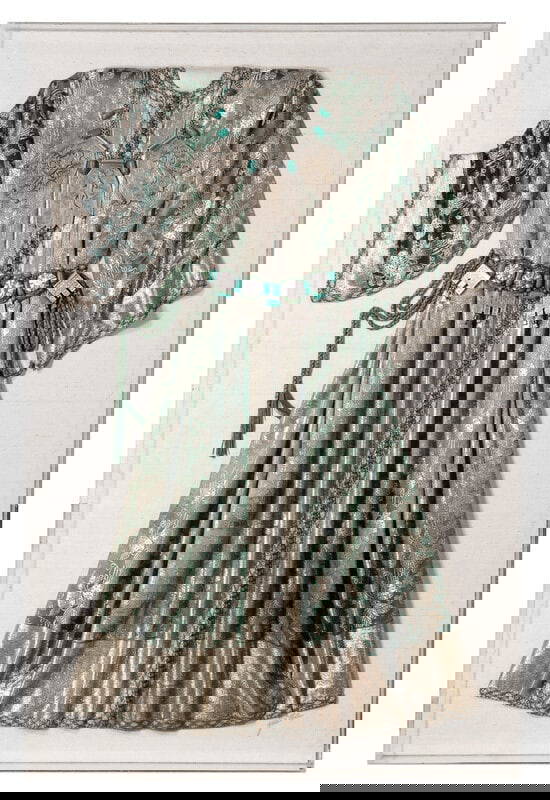 A Middle Eastern Metal And Stone-embellished Dress In An Acrylic Frame ...