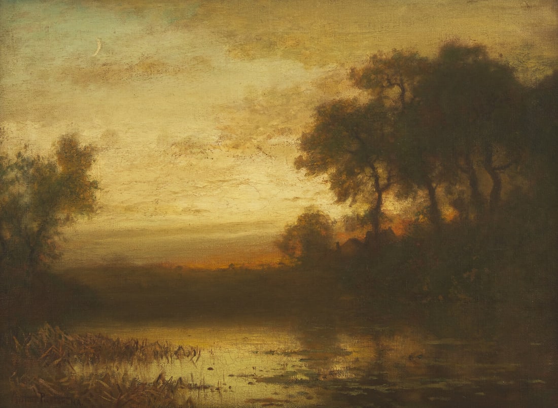 Arthur Parton (american, 1842-1914) Hudson River School Landscape Auction