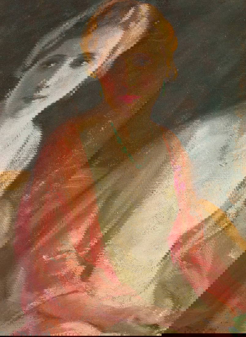 Frank H. Desch (american, 1873-1934) Isabelle (portrait Of A Lady With ...