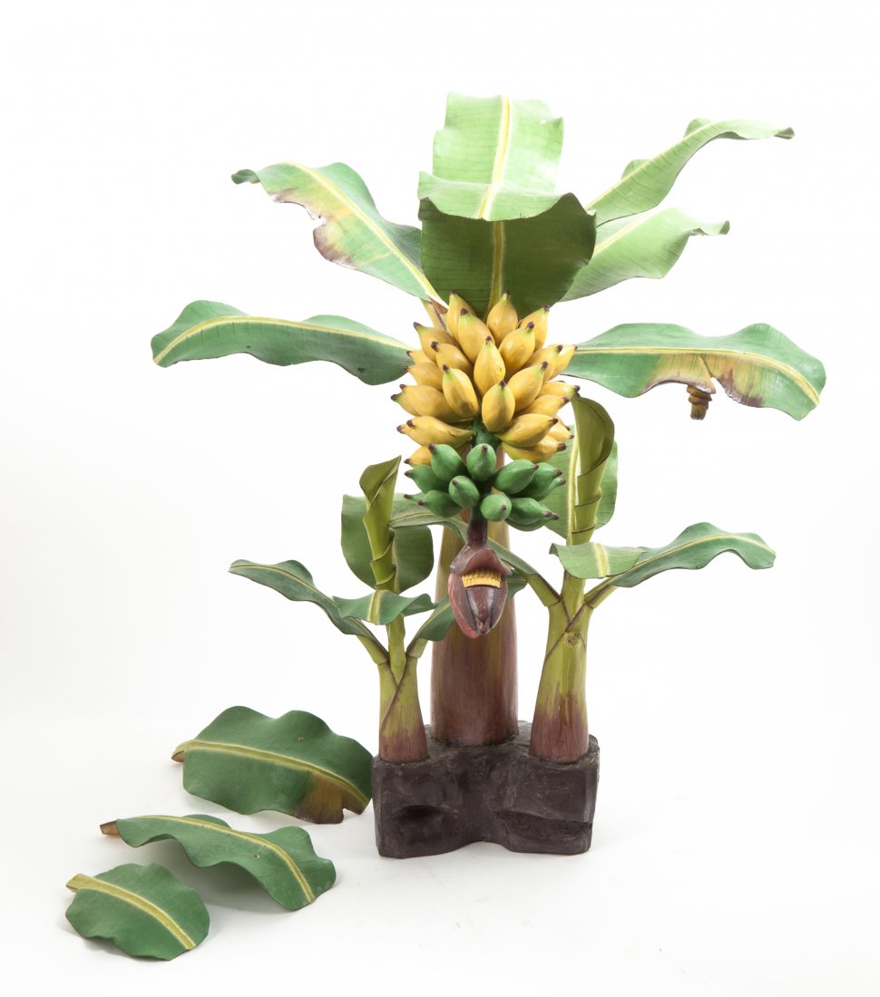 A Wood Banana Tree, Height 27 inches.