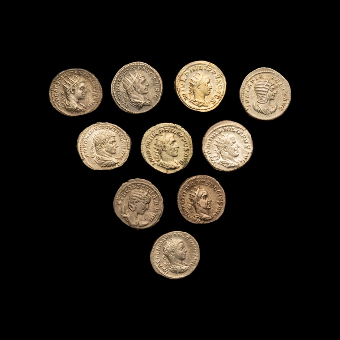 [ancients] A Collection Of Ten Roman Empire Ar Antoninani Auction