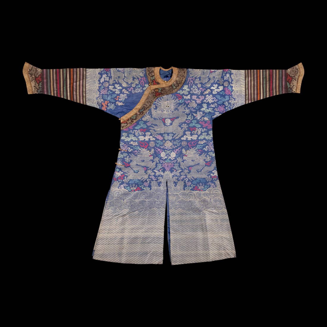 A Chinese Blue Gauze Formal Dragon Robe, Jifu, Late 19th-mid 20th ...