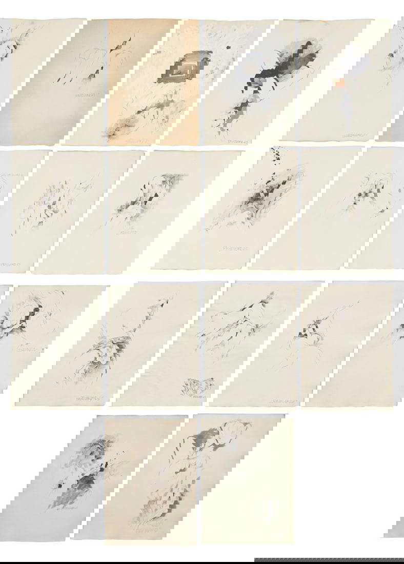 Joe Brainard (american, 1942-1994) Set Of Fourteen Erotic Drawings (14 ...