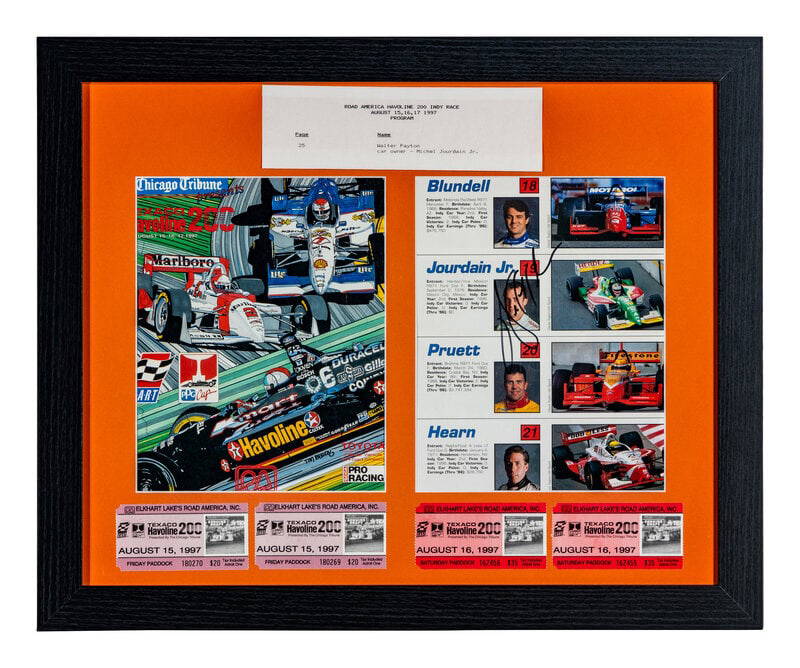 A Unique Walter Payton Signed Autograph Auto Racing Display With ...