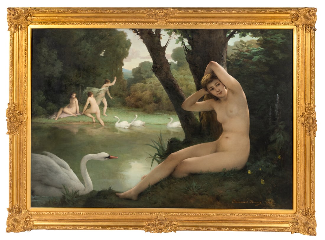 Emmanuel Benner (french, 1836-1896) Leda And The Swan, 1888 Auction