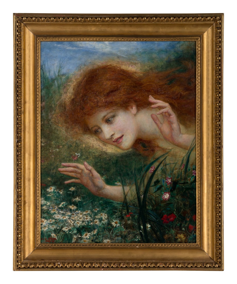 Henry John Stock (british, 1853-1930) Discovering Daisies, 1887-1896 ...