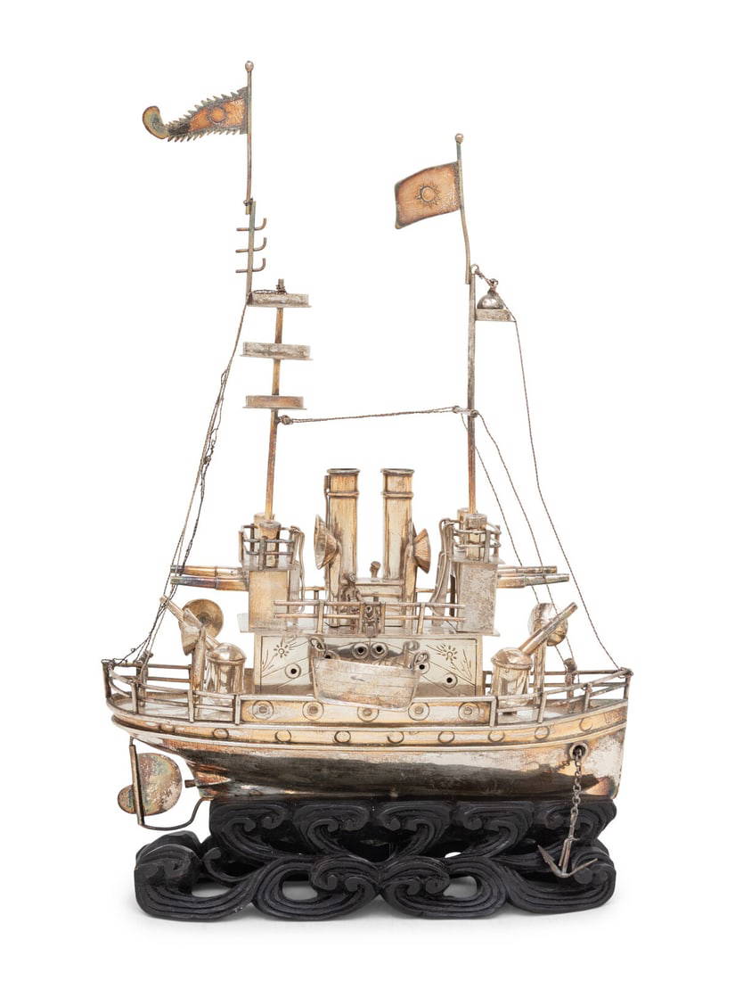 A Chinese Export Silver Or Silvered Metal Ship Model - Jul 16, 2025 ...