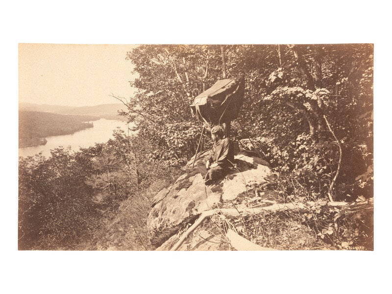 [early Photo]. Photograph Of Seneca Ray Stoddard With His Stereoview ...