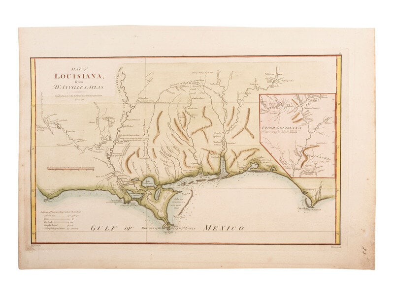 [maps - Louisiana] Map Of Louisiana From D'anville's Atlas. London ...
