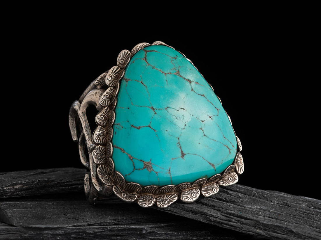 Dan Simplicio, Attributed (zuni, 1917-1969) Large Sandcast Silver And ...