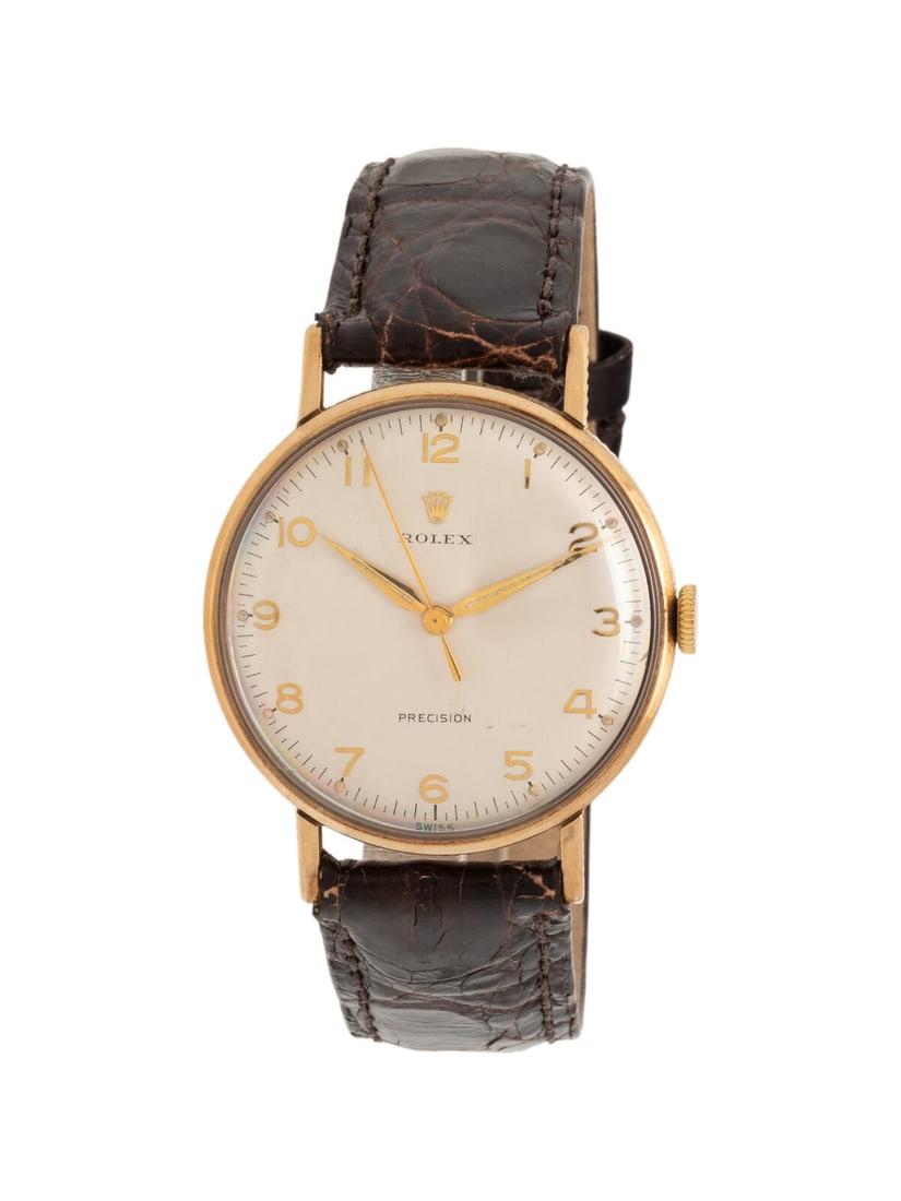 Rolex, Yellow Gold Vintage 'precision' 'coin Edge' Watch With Rolex ...