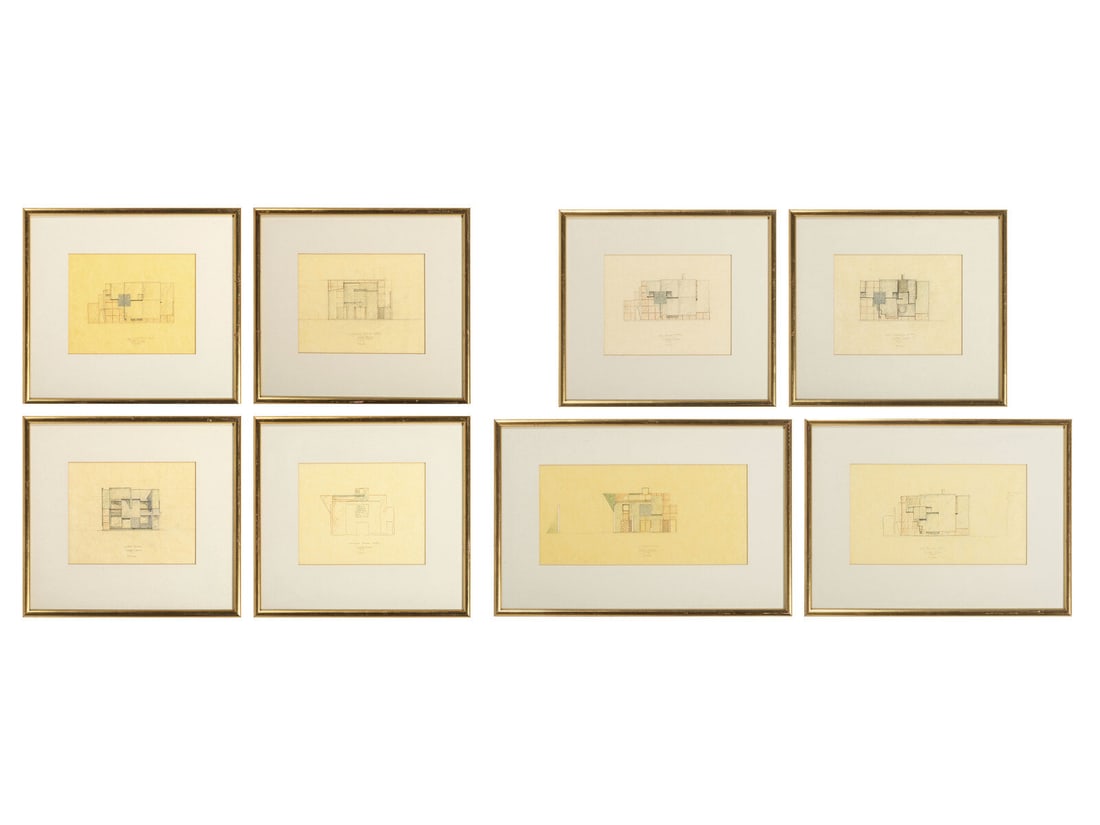 Michael Graves (american, 1934-2015) Group Of 8 Architectural Drawings ...