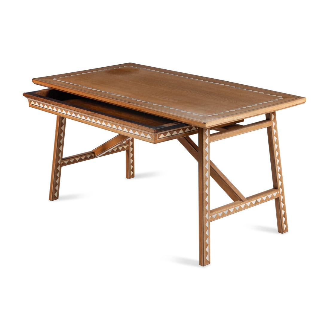 An Art Deco Style Bleached Mahogany And Marquetry Writing Table Auction