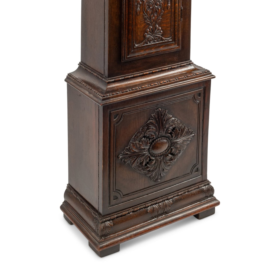 An English Carved Oak Tall Case Clock Auction