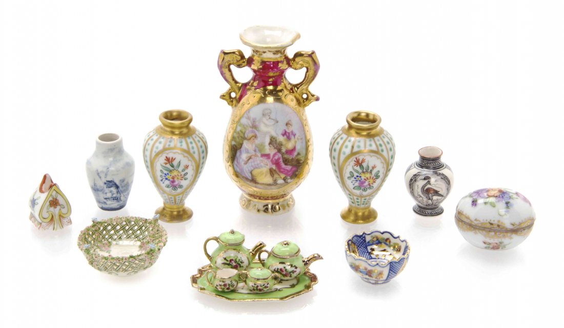 A Collection of Miniature Porcelain Articles, Height of