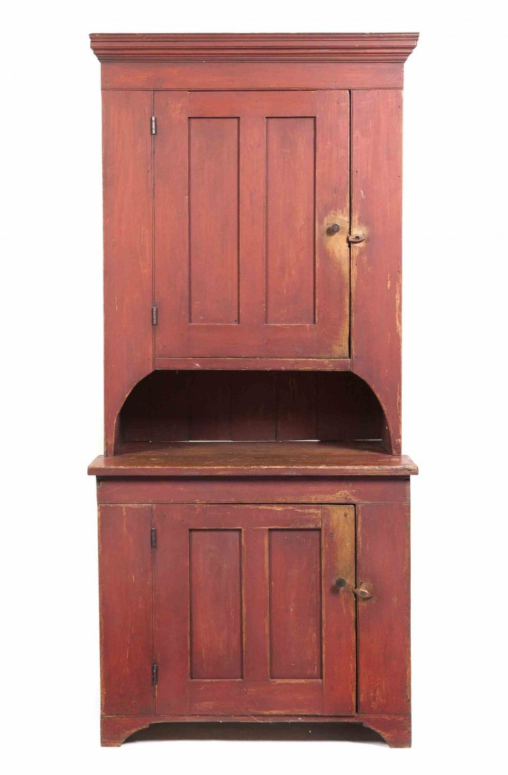 An American Painted Pine Step Back Cupboard, Height 81 - Jul 25, 2013 ...