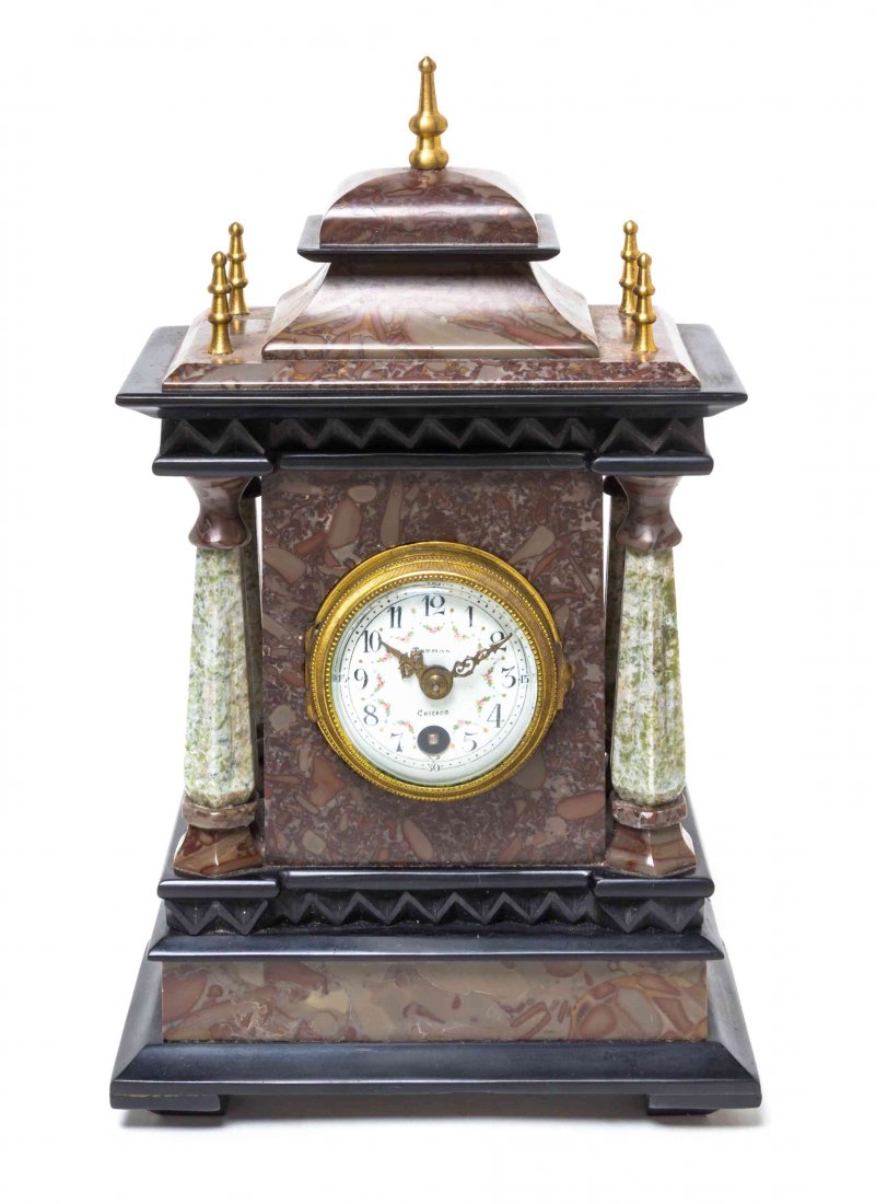 A French Various Stones Table Clock, retailed by - Feb 10, 2014 ...