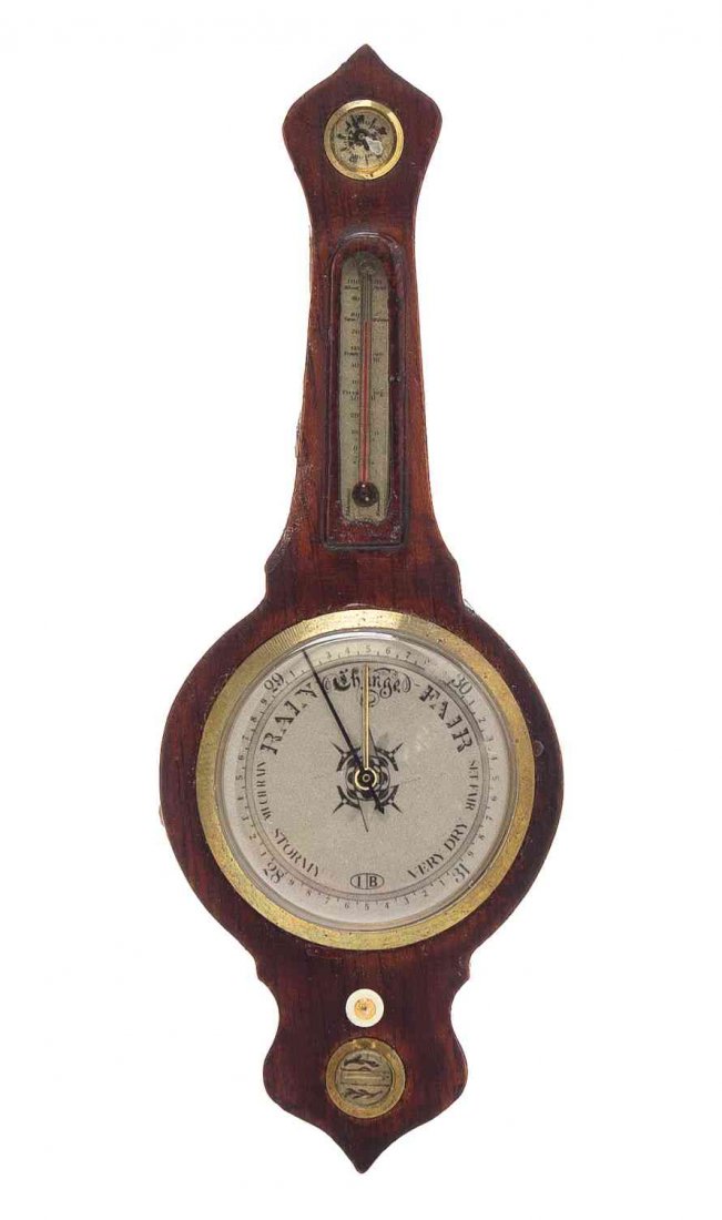 An English Wheel Barometer, Height 3 1/2 inches.