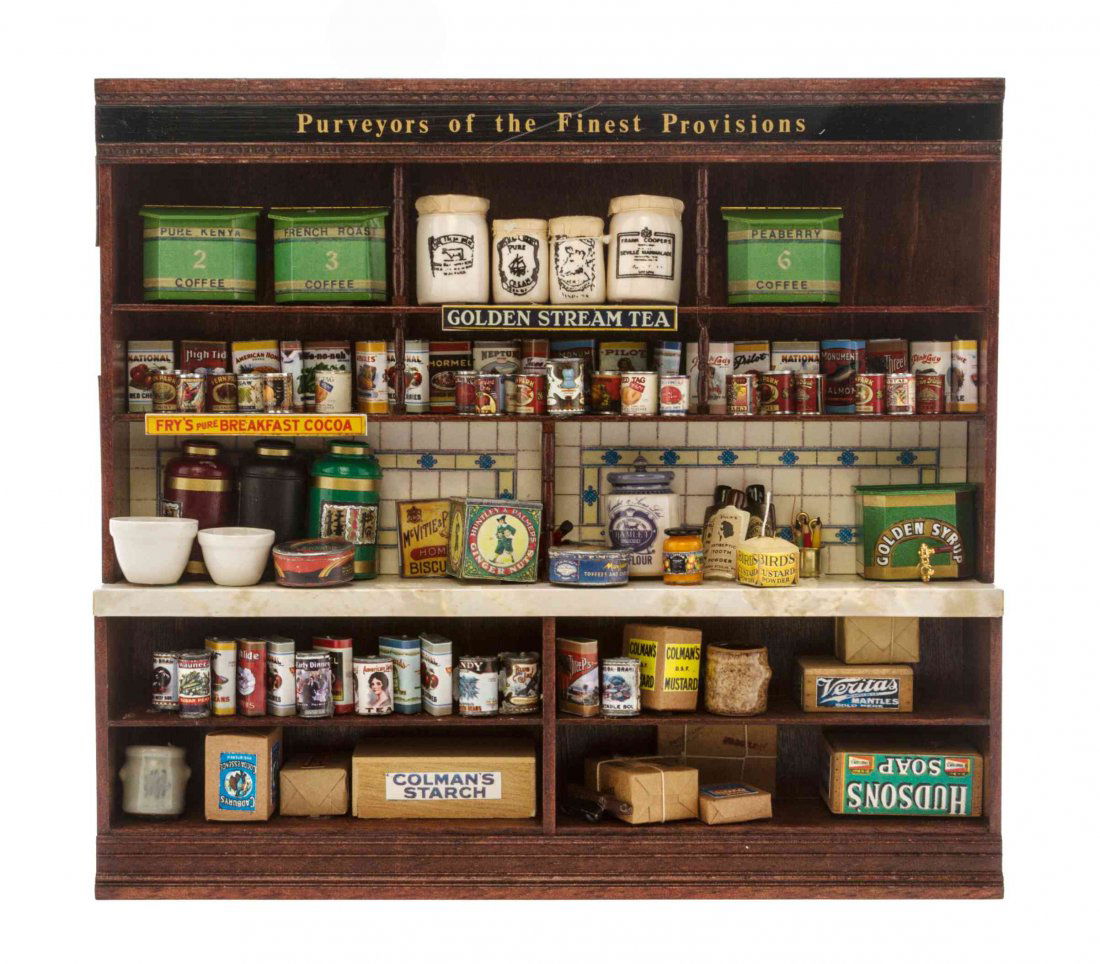 An English Store Display Diorama, Height 8 x width 8