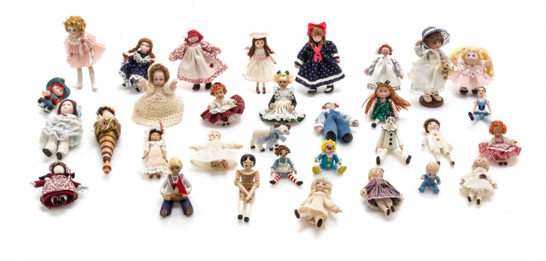 A Collection of Dolls, Height of tallest 2 1/2 inches.