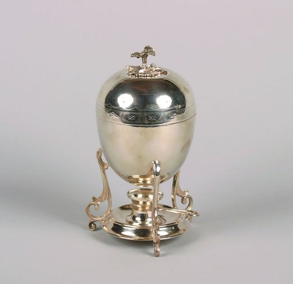 A Victorian Silver Plate Egg Coddler,