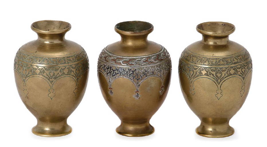 Three Brass Vases Alfred Salzmann