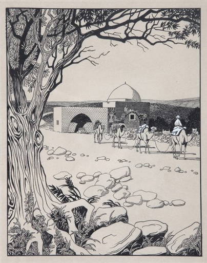 Ephraim Moshe Lilien – Rachel's Tomb – Original Paintin