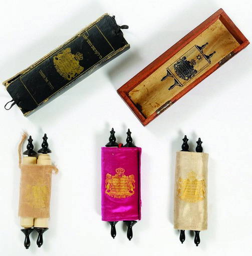 Three Miniature Printed Torah Scrolls