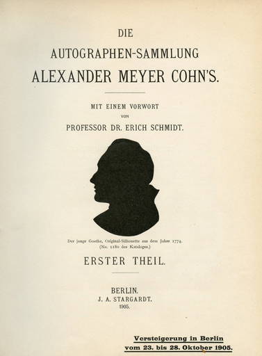 "the Autograph Collection Of Alexander Meyer Cohn"