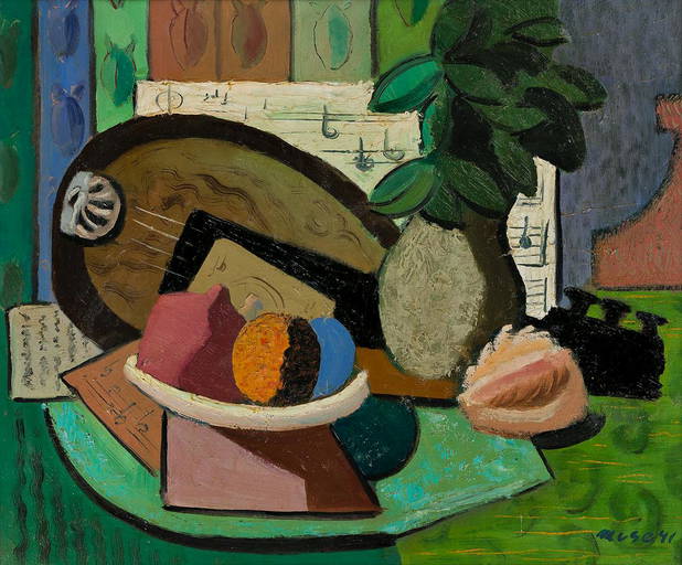 Isaac Lane Muse Cubist Still Life Composition With
