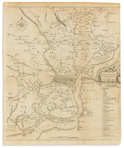 (PHILADELPHIA.) Nicholas Scull; and George Heap. A Map (#0177) on Dec ...