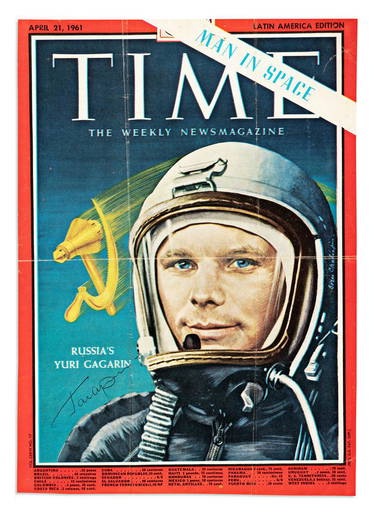 (astronauts.) Gagarin, Yuri. Time Magazine Cover