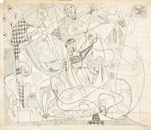 PETER BUSA (1914 1985, AMERICAN) Indian Space Drawing #1. (#0110) on ...