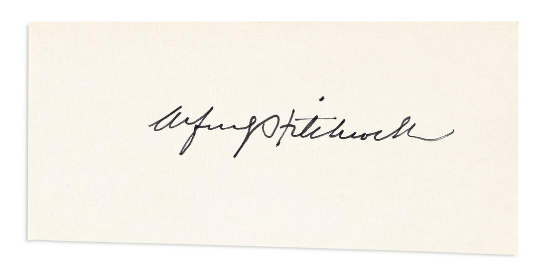HITCHCOCK, ALFRED. Signature on a slip of paper. - Jun 16, 2022 | Swann ...