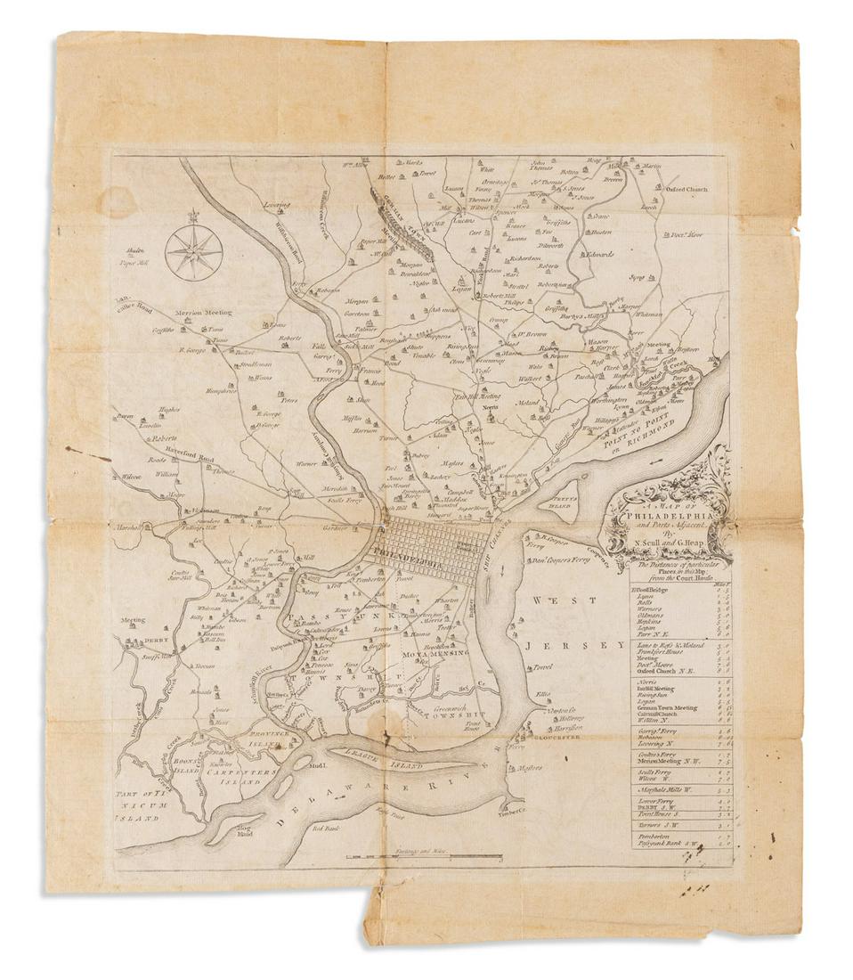 (philadelphia.) Nicholas Scull; And George Heap. A Map Of Philadelphia ...