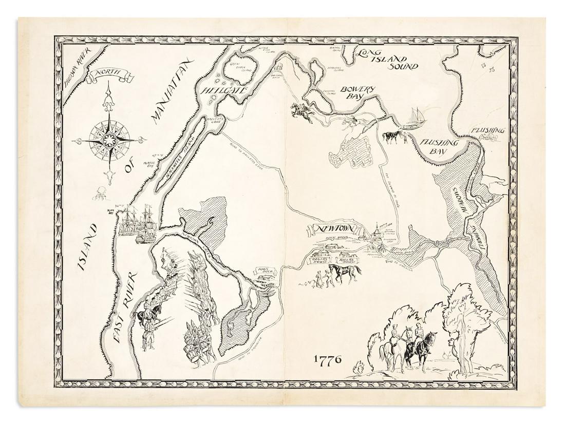 (pictorial Maps Manuscript.) [new York City, Queens, 1776].