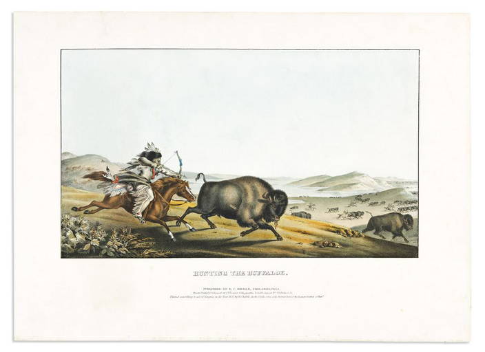 (native Americans.) Thomas Mckenney; And James Hall. Hunting The Buffaloe.