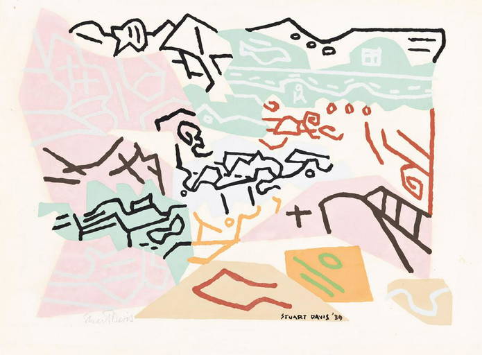 STUART DAVIS Landscape, Bass Rocks. (#0295) on Jun 30, 2022 | Swann ...
