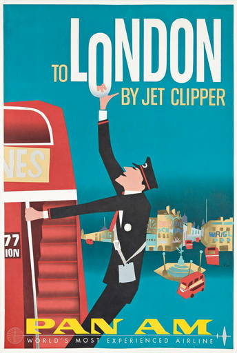 Aaron Fine (dates Unknown). To London By Jet Clipper / Pan Am. Circa ...