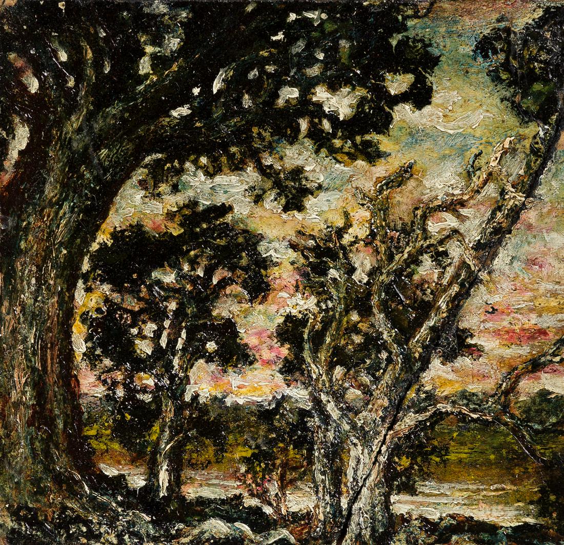 Ralph Albert Blakelock Three Landscape Oils.