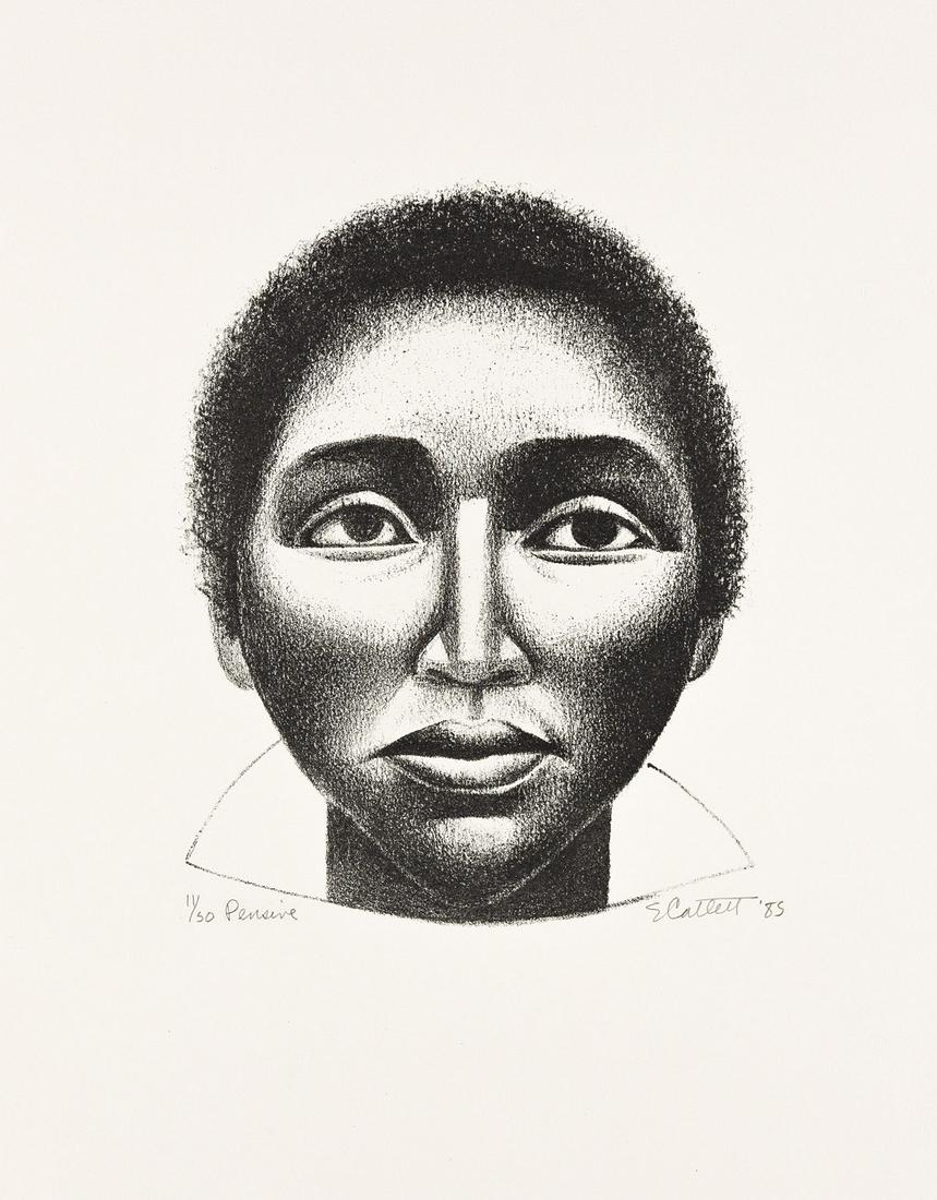 ELIZABETH CATLETT (1915 - 2012) Pensive. - Oct 06, 2022 | Swann Auction ...