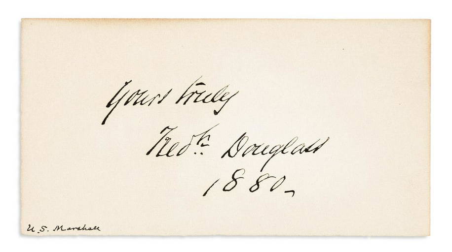 DOUGLASS, FREDERICK. Date and Signature, "Yours truly / Fred'k Douglass ...