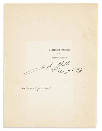 Heller, Joseph. Two Items: Photocopy Of The Complete Original ...