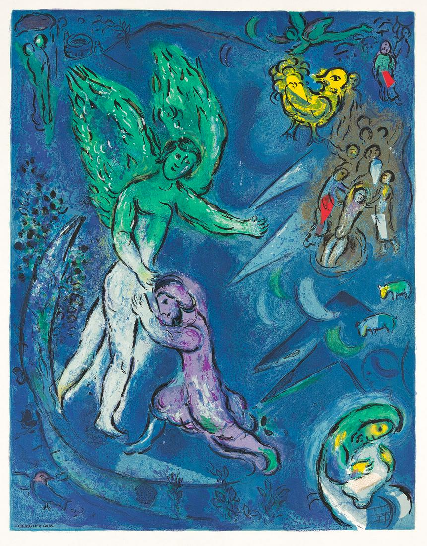 Marc Chagall (after) La Lutte De Jacob Et De L'ange.