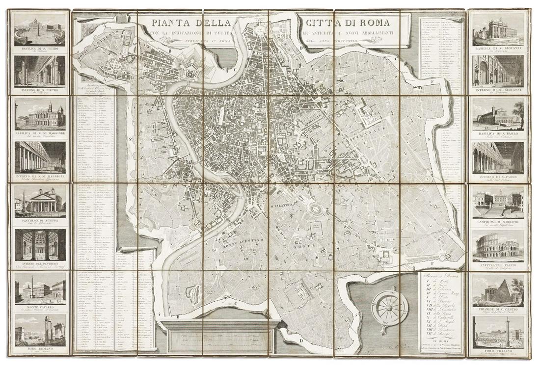 (ROME.) Pietro Ruga, engraver. Pianta Della Citta di Roma. - Dec 08 ...