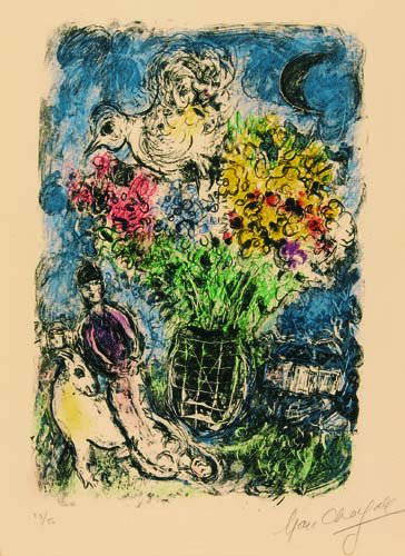 Marc Chagall Le Bouquet De Nuit.