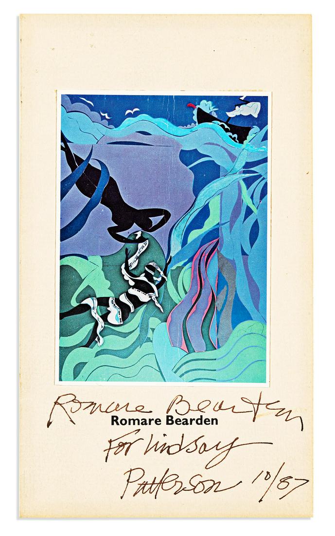 Lawrence, Jacob; And Romare Bearden. Two Items, Each Signed, To Lindsay ...